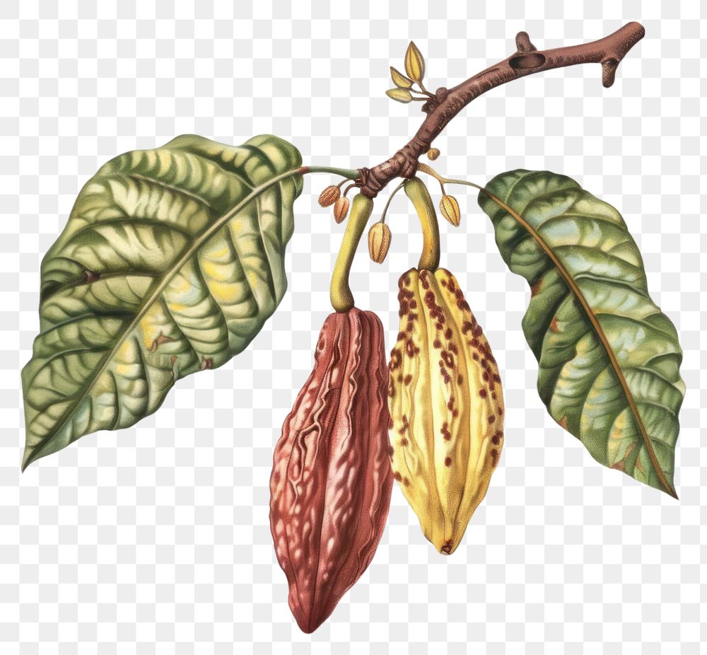 PNG Cocoa pods botanical illustration | Free PNG - rawpixel