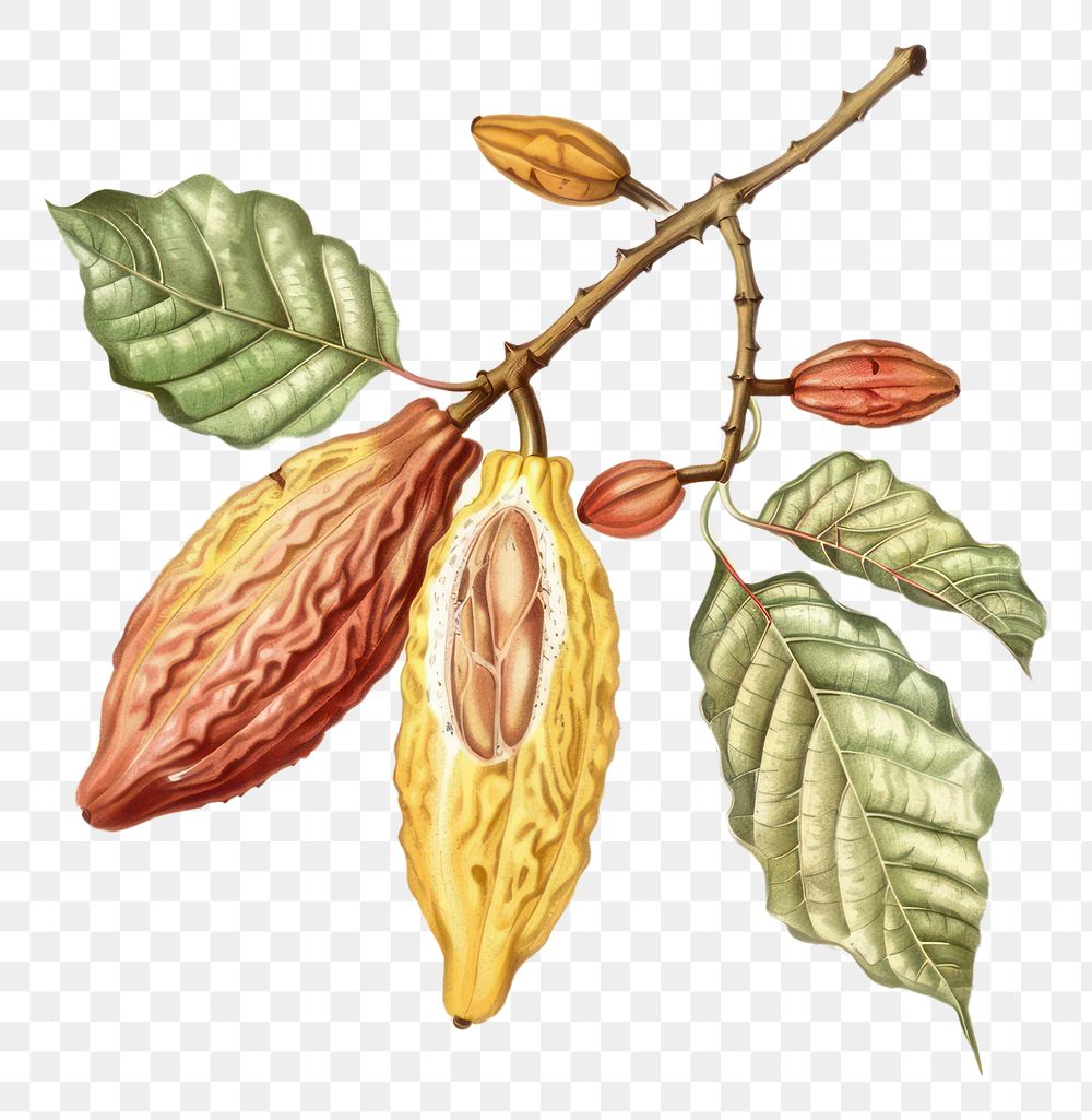 PNG Detailed cocoa pod illustration | Free PNG - rawpixel