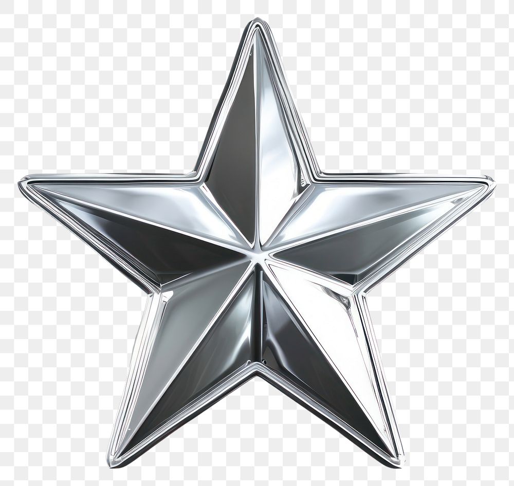 PNG Shiny metallic silver star | Free PNG - rawpixel