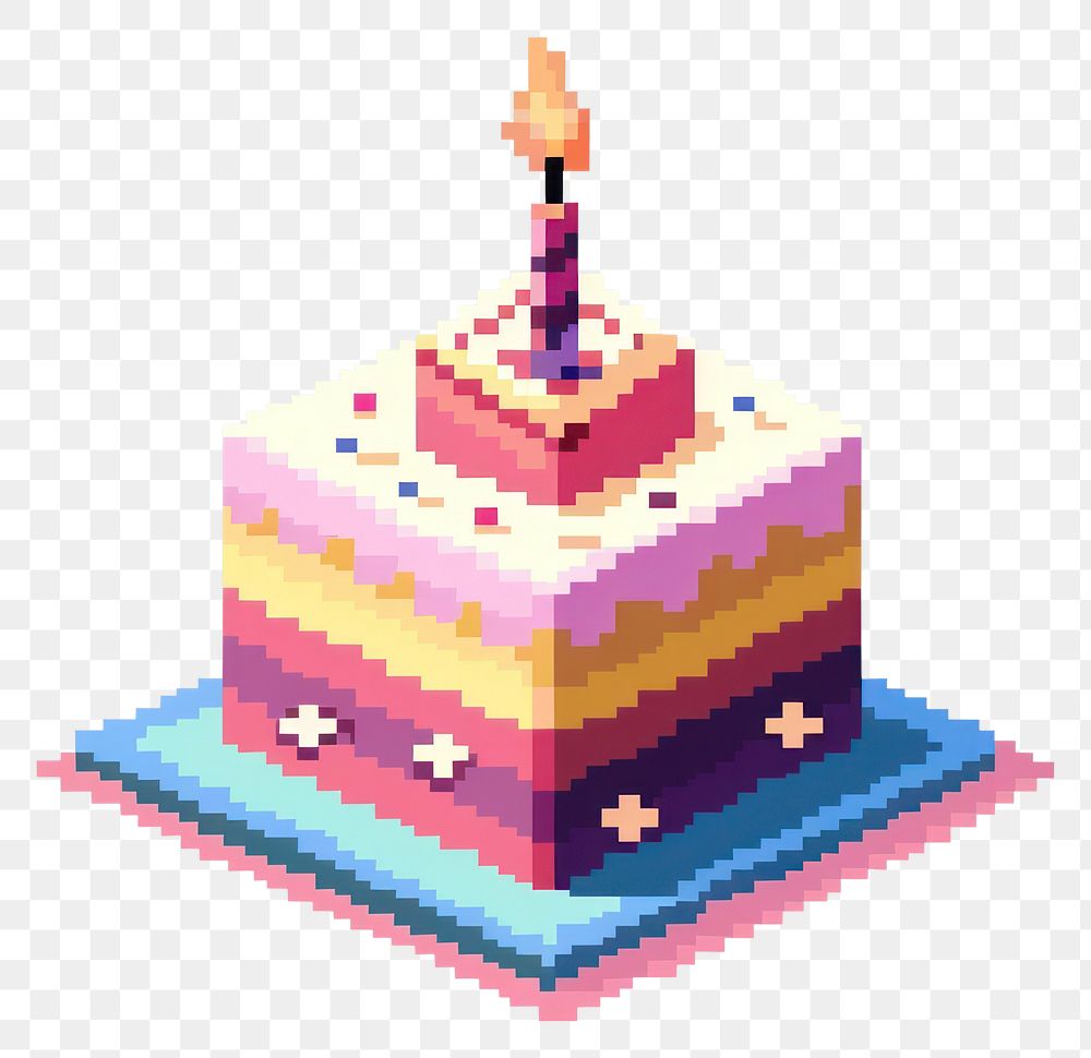 PNG Pixel art birthday cake | Free PNG - rawpixel