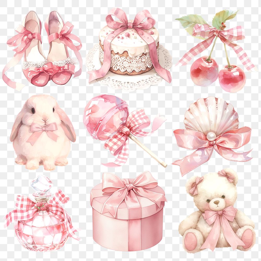 PNG watercolor pink coquette element | Premium PNG - rawpixel