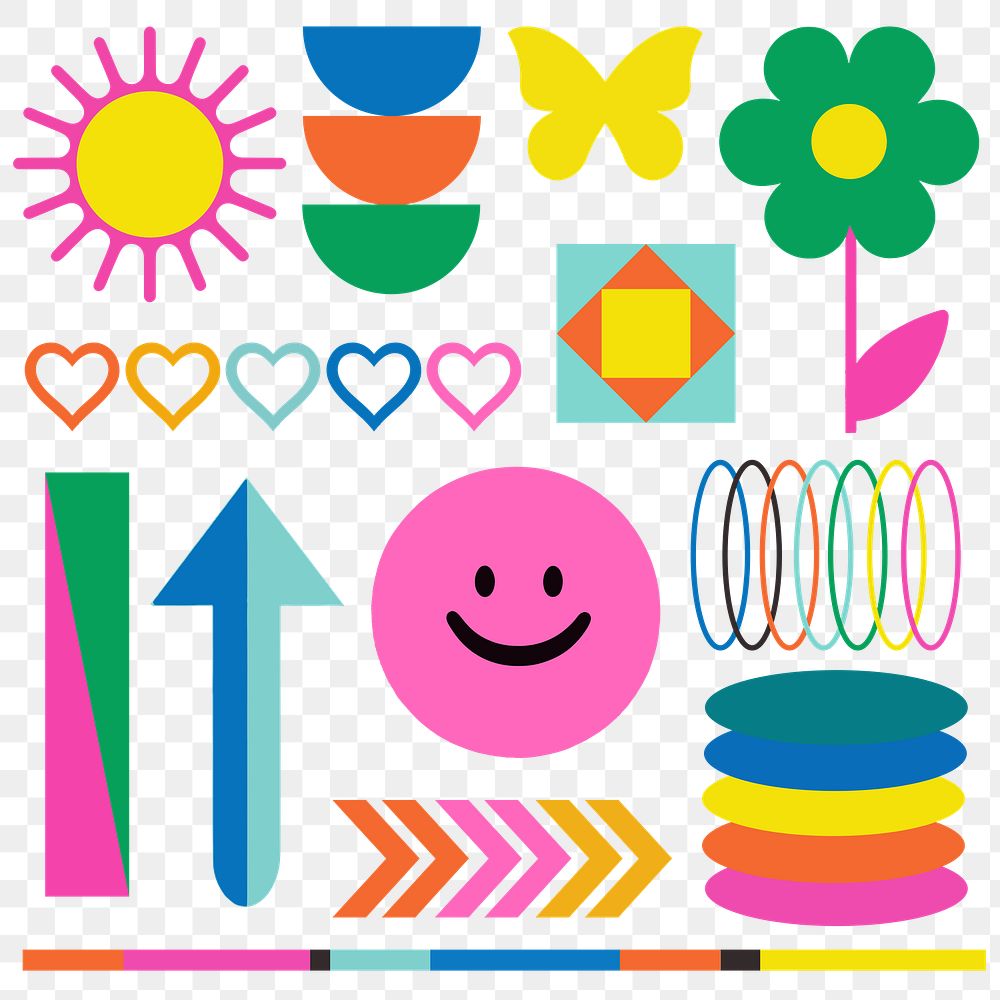 PNG cute colorful geometric shape | Free PNG - rawpixel