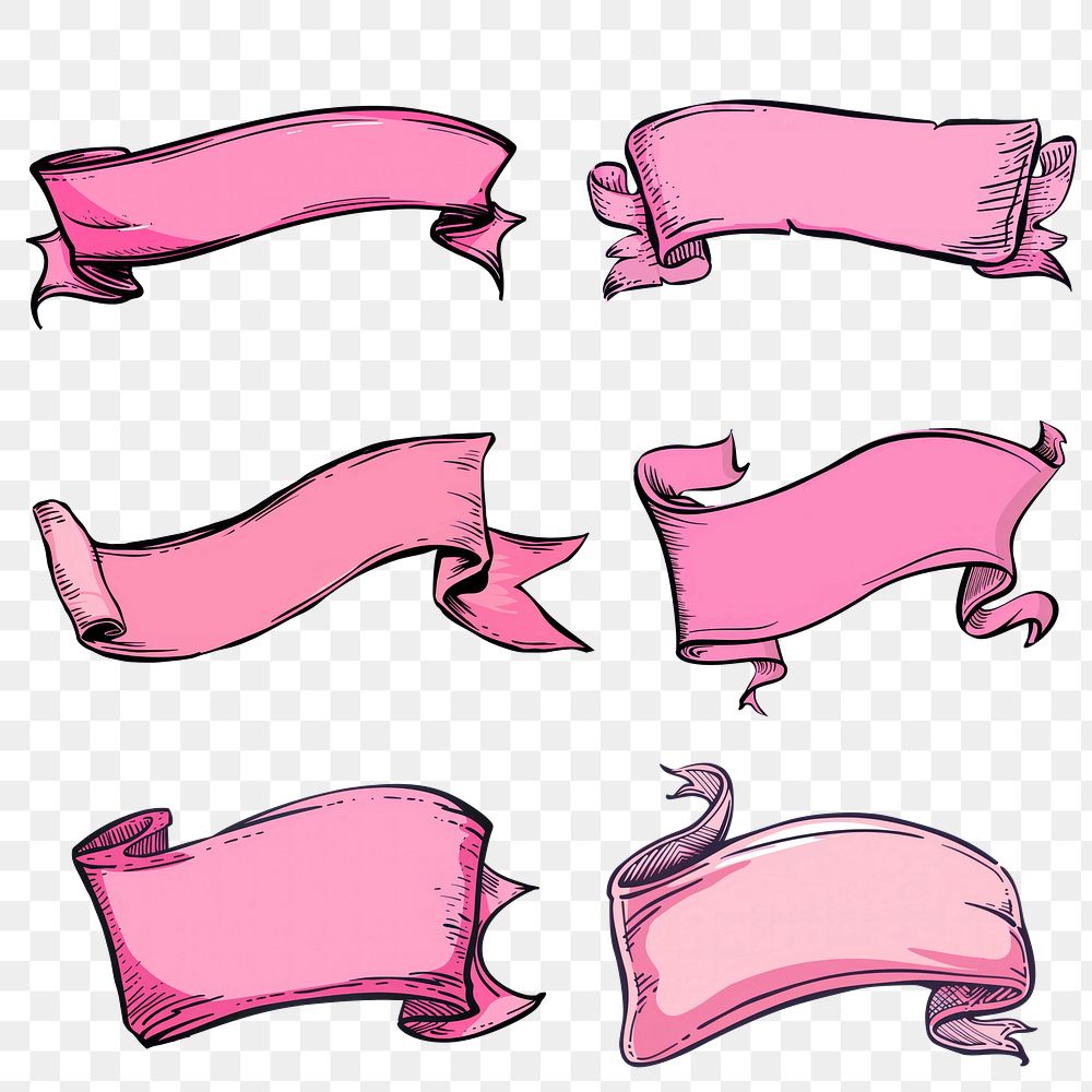 PNG hand drawn pink ribbon | Premium PNG - rawpixel