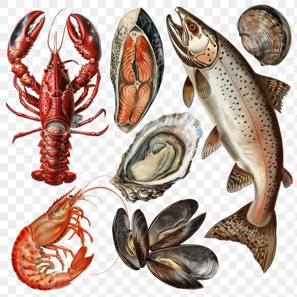 Vintage Prawn Marine Life Illustration Images | Free Photos, PNG ...