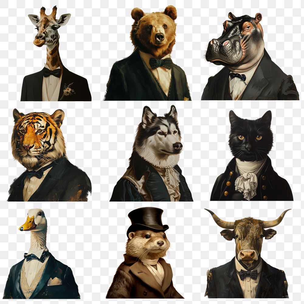 PNG surreal vintage animal head | Premium PNG - rawpixel