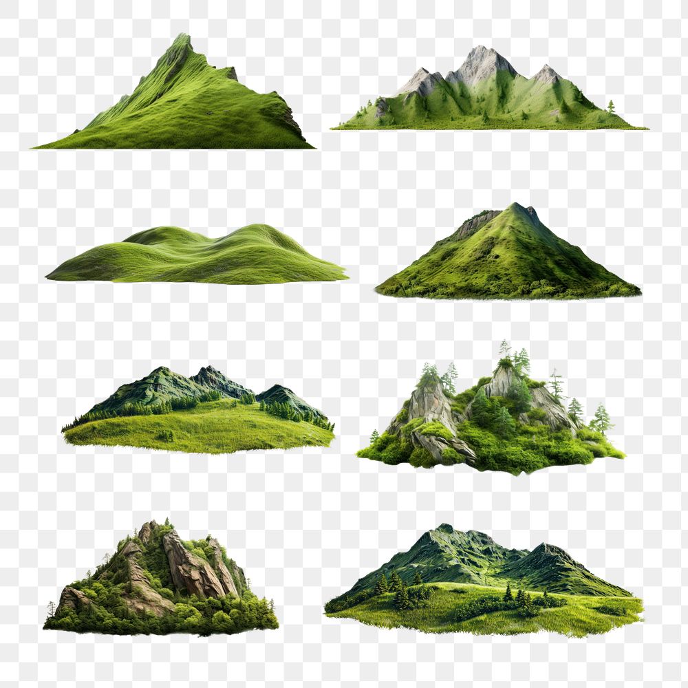 PNG green mountain, transparent background | Premium PNG - rawpixel