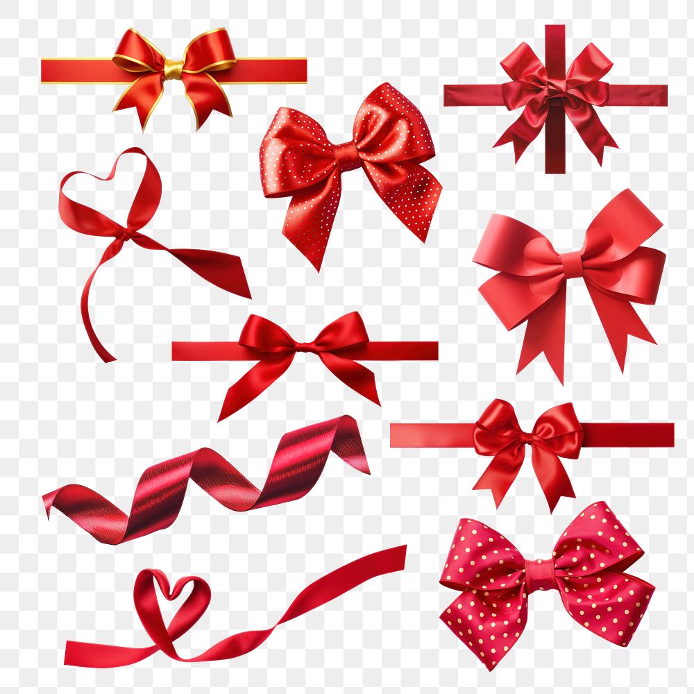 PNG Red decorative gift bows | Free PNG - rawpixel