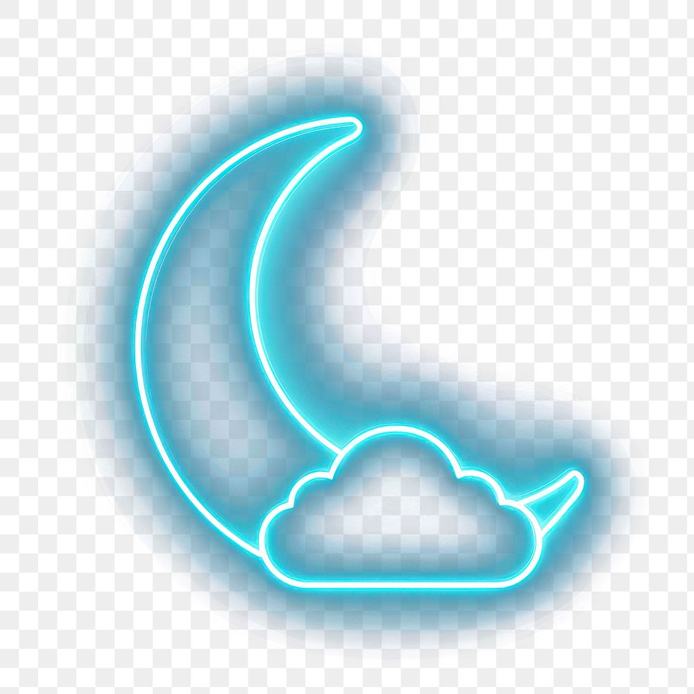 PNG Neon moon cloud night | Free PNG - rawpixel