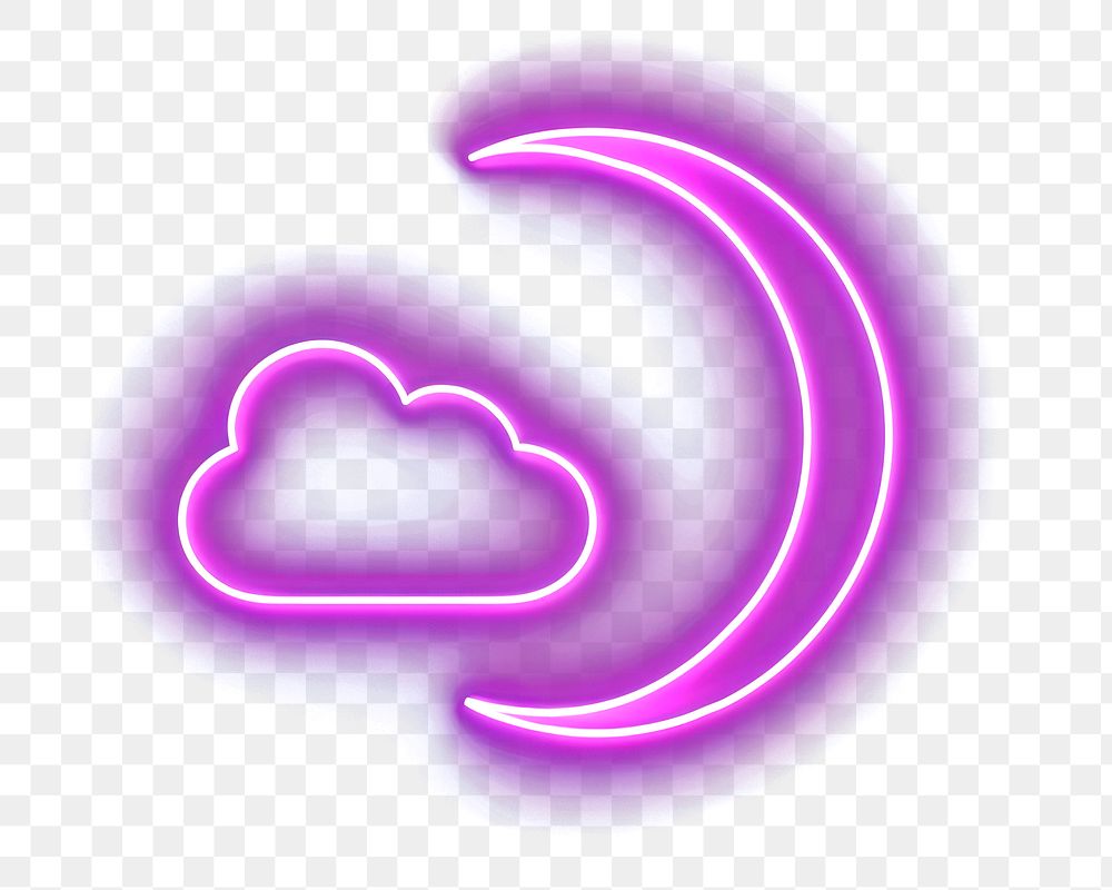 PNG Neon moon cloud night | Free PNG - rawpixel