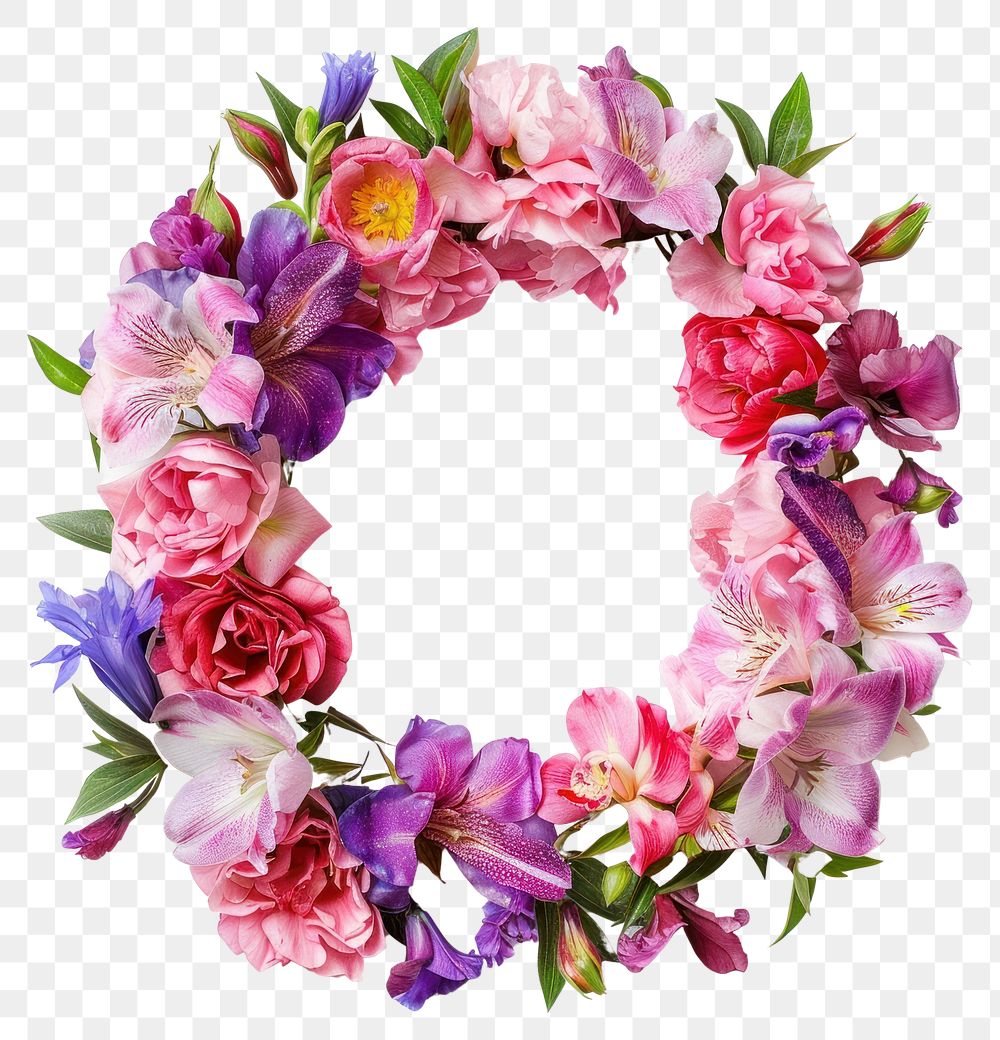 PNG Colorful floral wreath arrangement | Free PNG - rawpixel