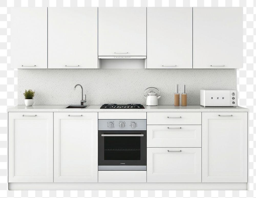 PNG Modern minimalist white kitchen | Free PNG - rawpixel