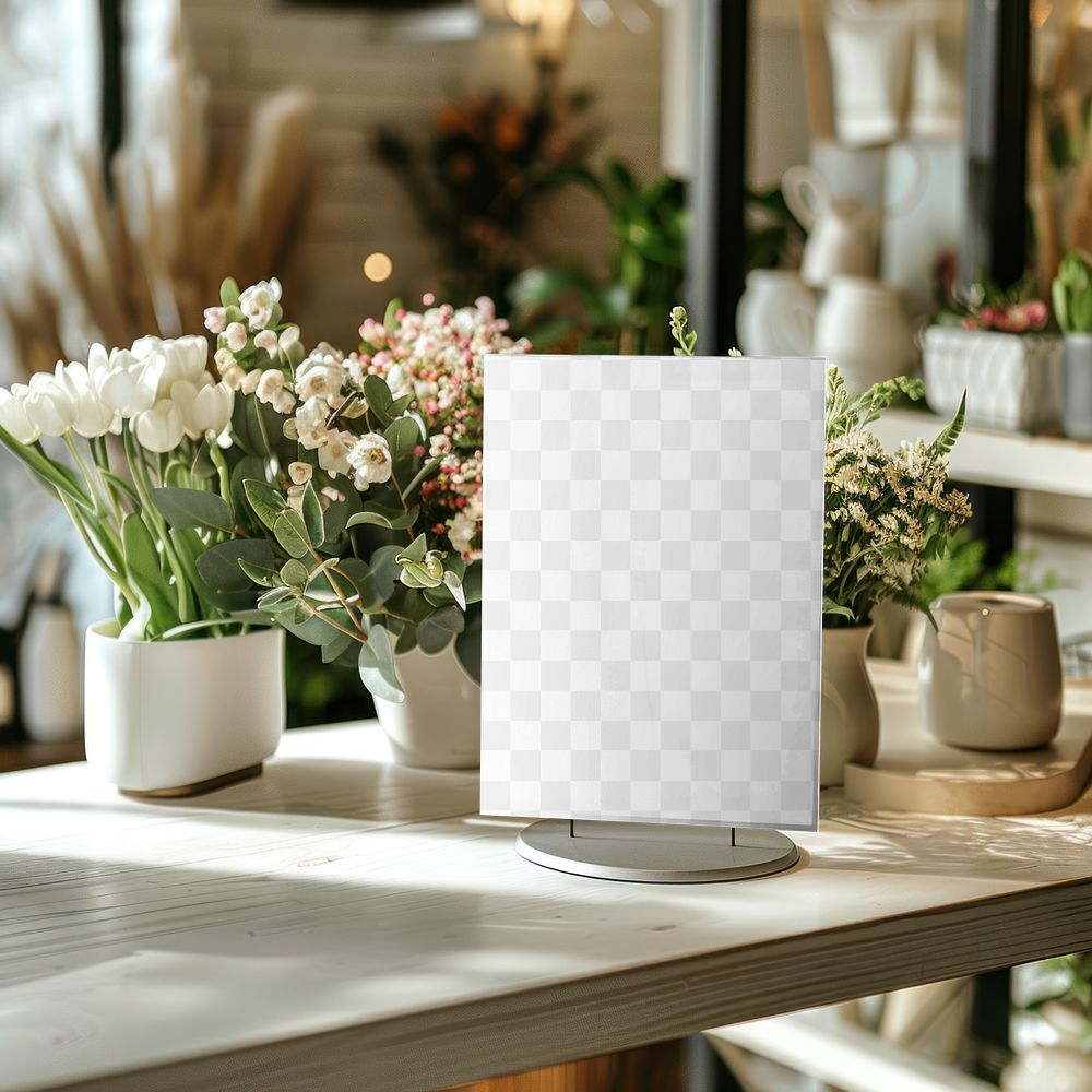 PNG tabletop sign mockup, transparent | Premium PNG - rawpixel