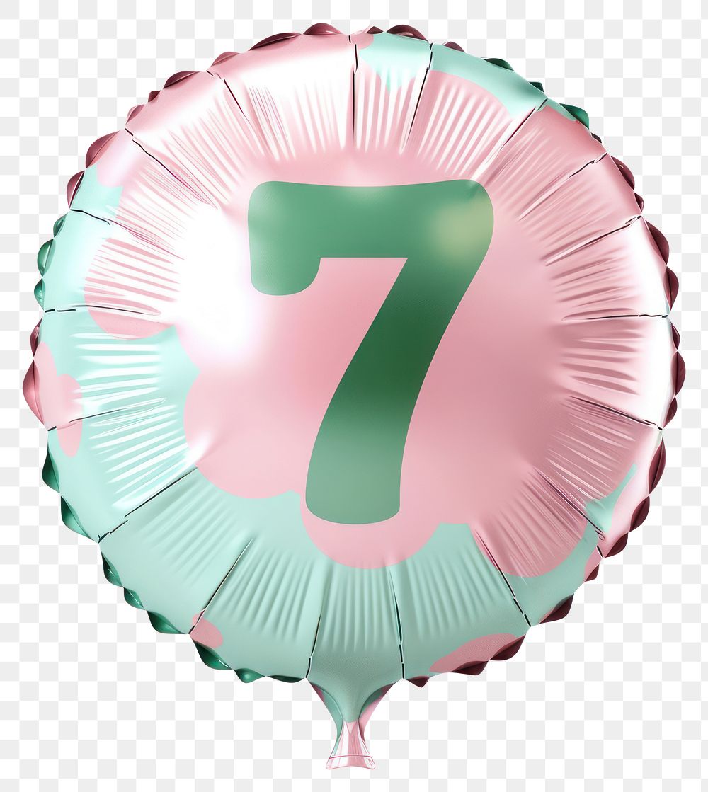 PNG Pink green number seven | Free PNG - rawpixel
