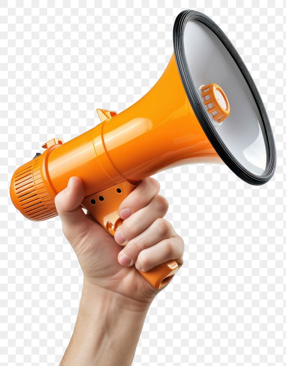 PNG Hand holding orange megaphone | Premium PNG - rawpixel