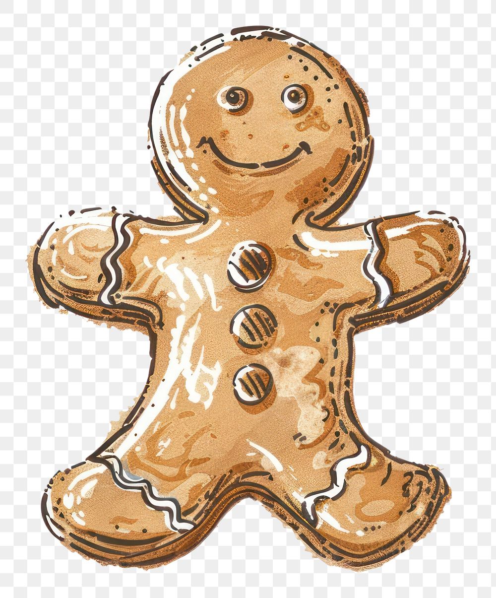 PNG Cute gingerbread man illustration | Free PNG - rawpixel