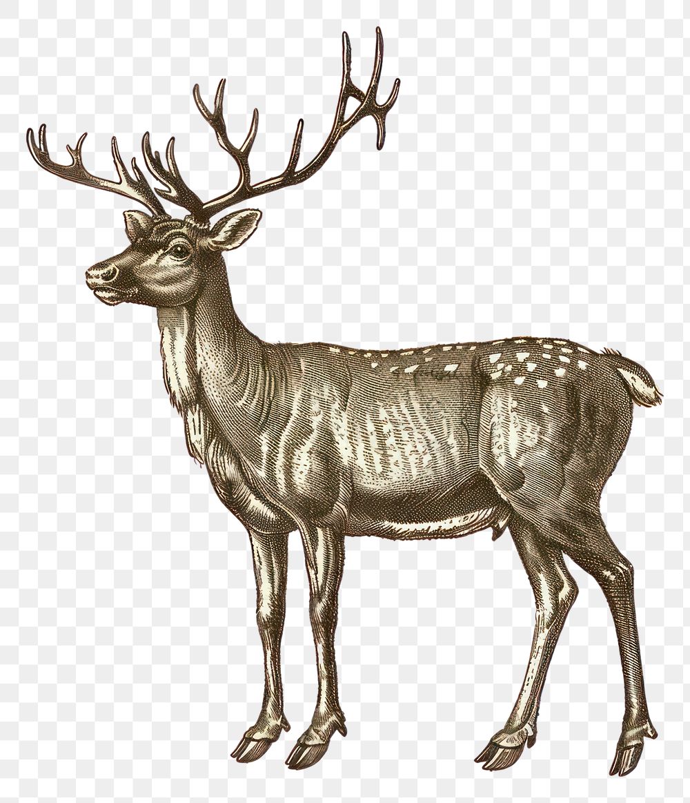 PNG Vintage deer illustration art | Free PNG - rawpixel