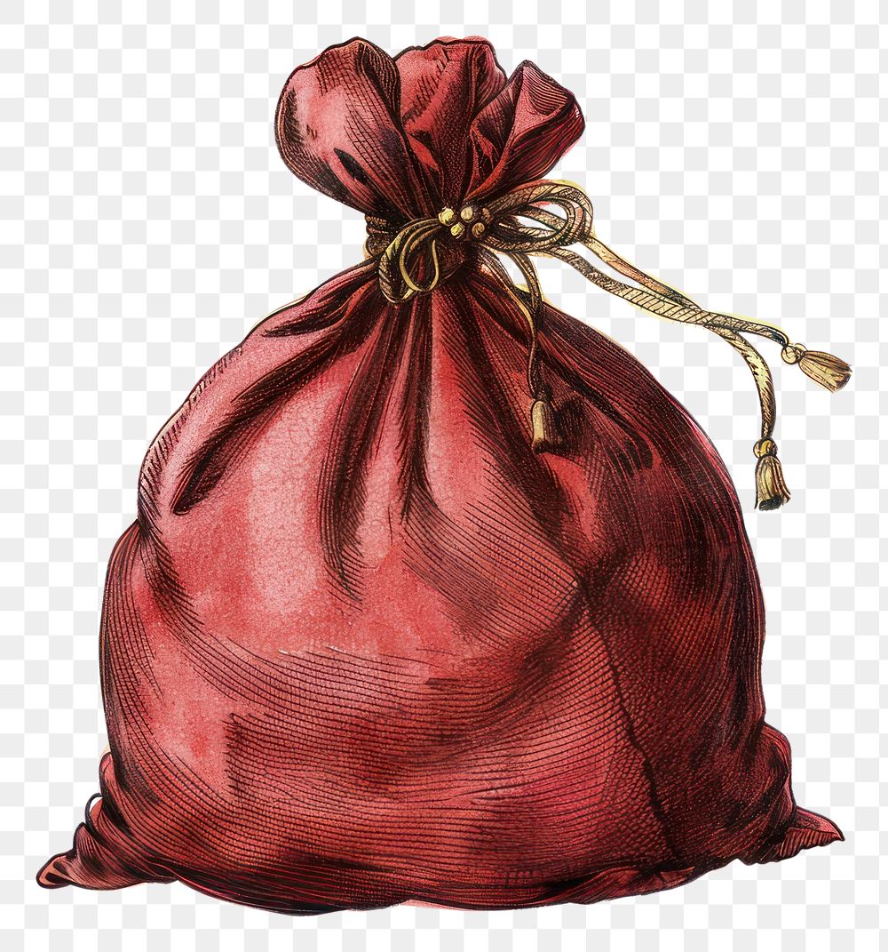PNG Red drawstring bag illustration | Free PNG - rawpixel