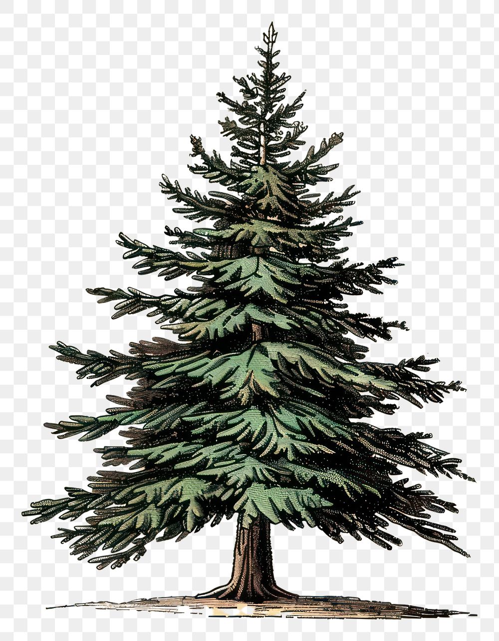 PNG Vintage evergreen tree illustration | Premium PNG - rawpixel