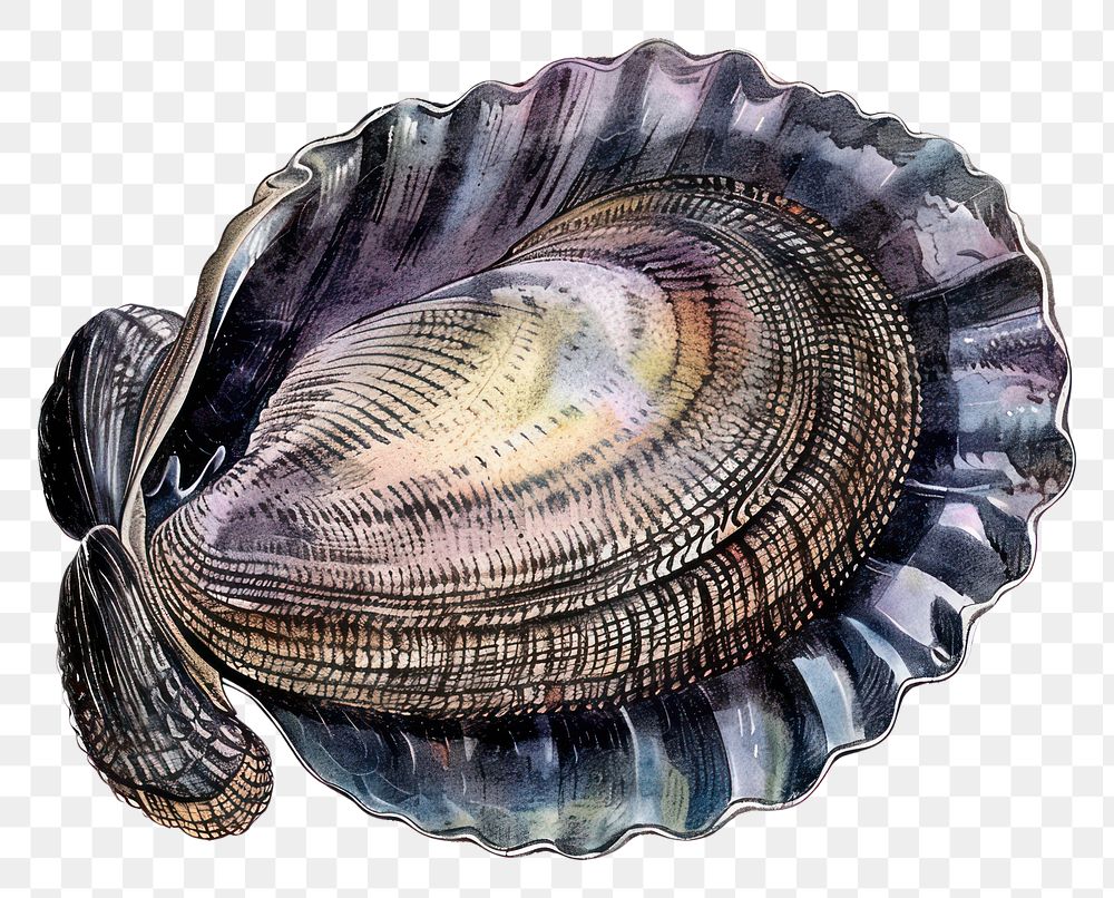 PNG Detailed clam shell illustration | Free PNG - rawpixel