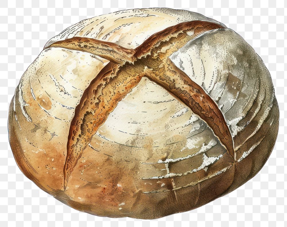 PNG Rustic artisanal bread illustration. | Free PNG - rawpixel