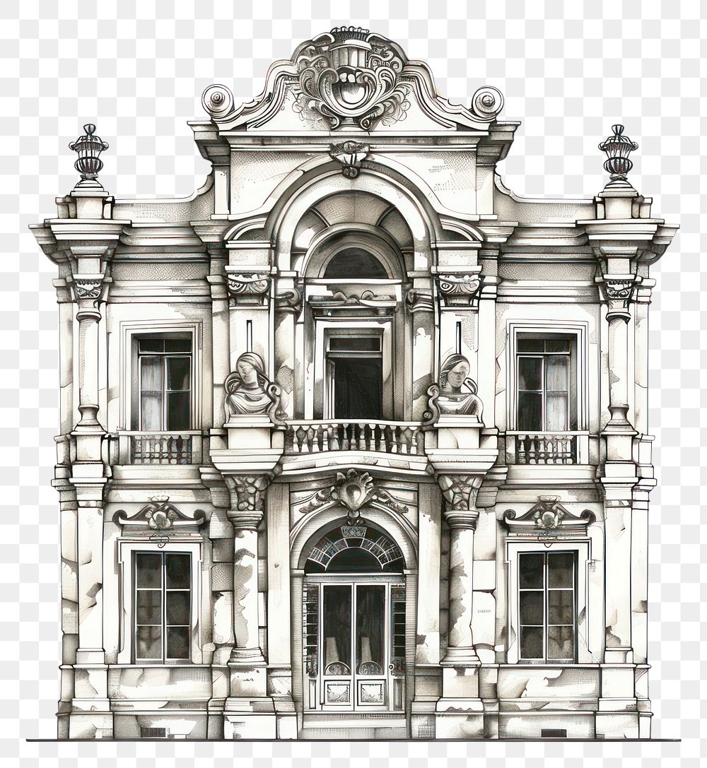 PNG Elegant vintage architectural facade | Free PNG - rawpixel