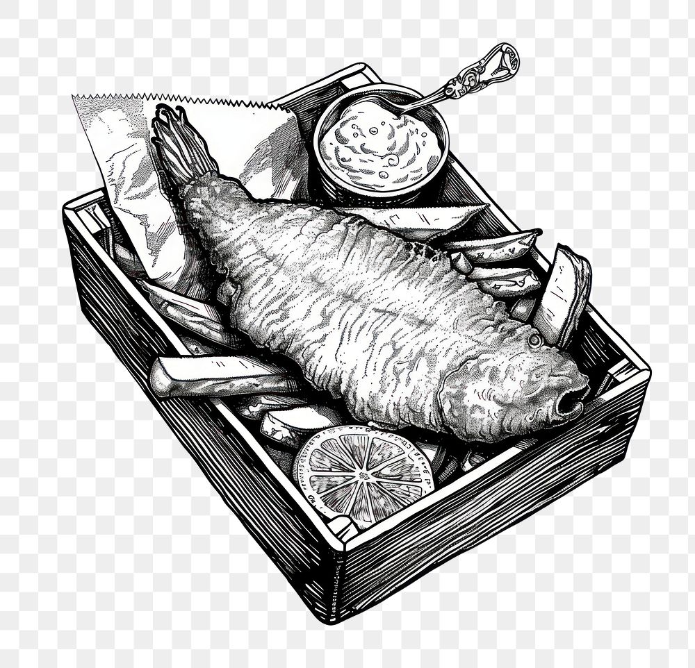 PNG Detailed fish and chips | Free PNG - rawpixel