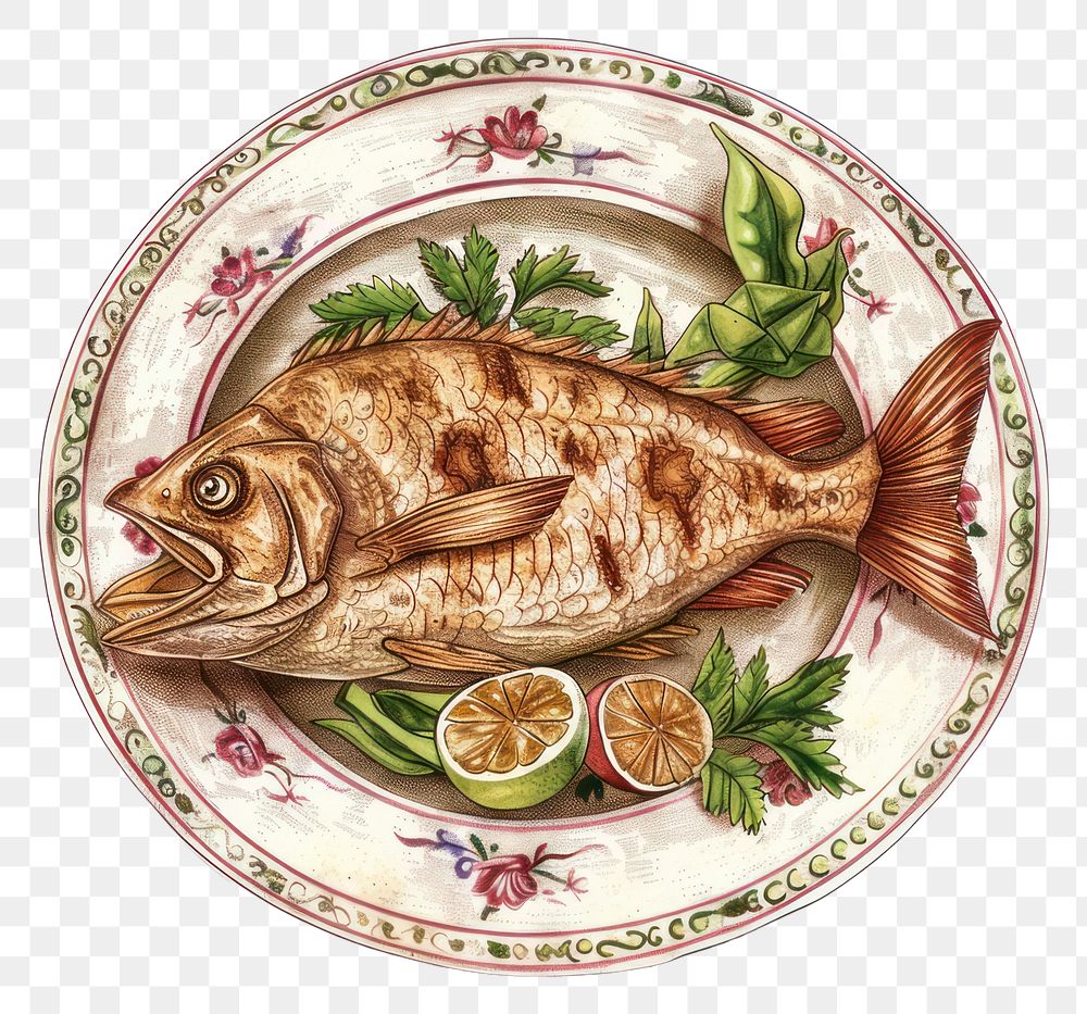 PNG Delicious fish dish illustration | Free PNG - rawpixel