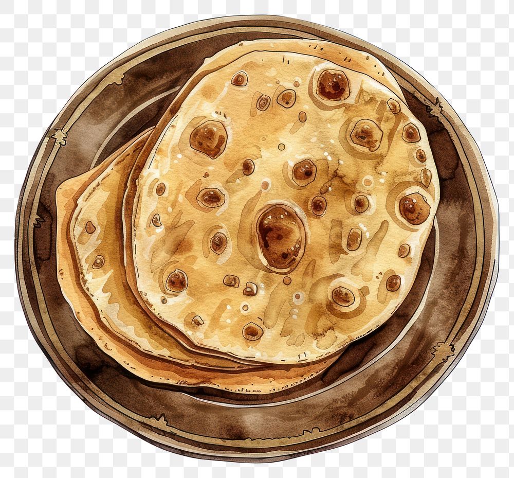 PNG Delicious traditional flatbread illustration | Free PNG - rawpixel