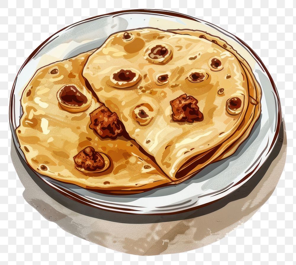 PNG Delicious traditional flatbread illustration | Free PNG - rawpixel