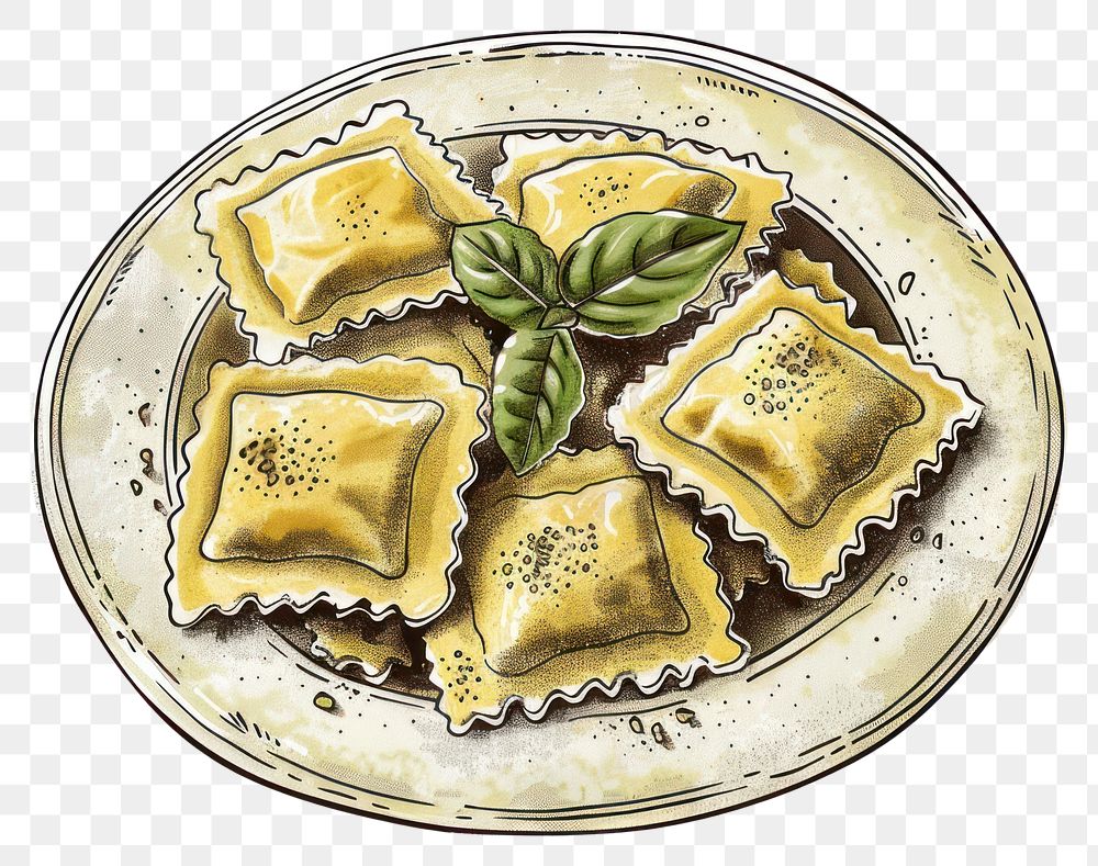 PNG Delicious ravioli pasta illustration | Free PNG - rawpixel