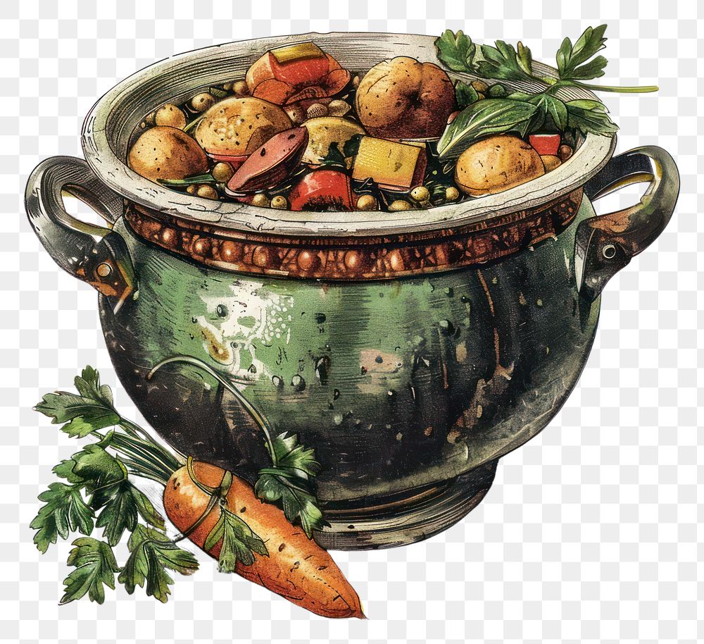 PNG Rustic vegetable stew illustration | Free PNG - rawpixel