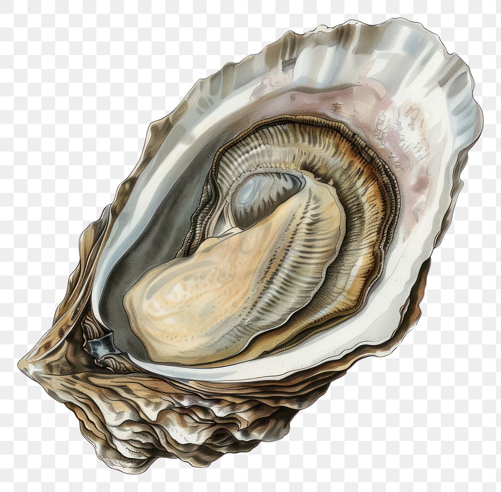 PNG Detailed oyster shell illustration | Free PNG - rawpixel