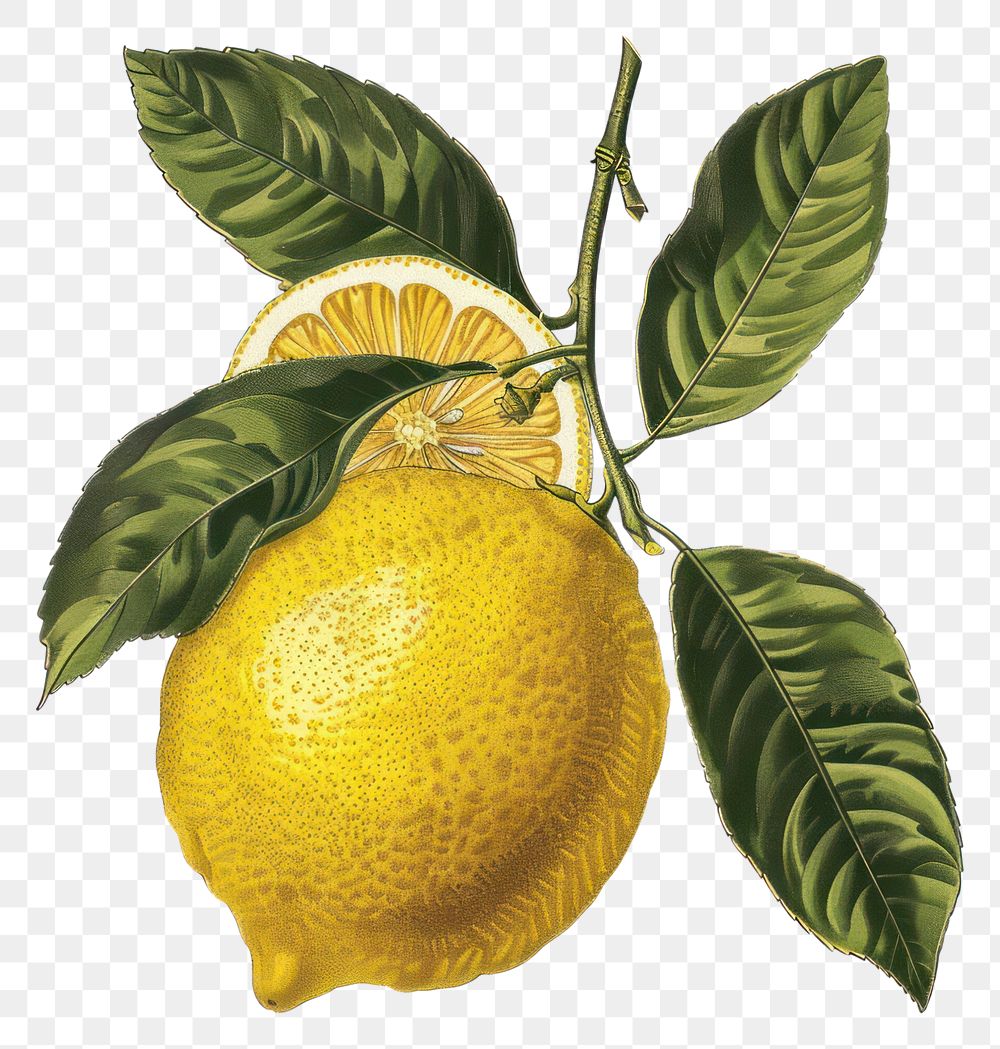 PNG Vibrant lemon botanical illustration | Premium PNG - rawpixel