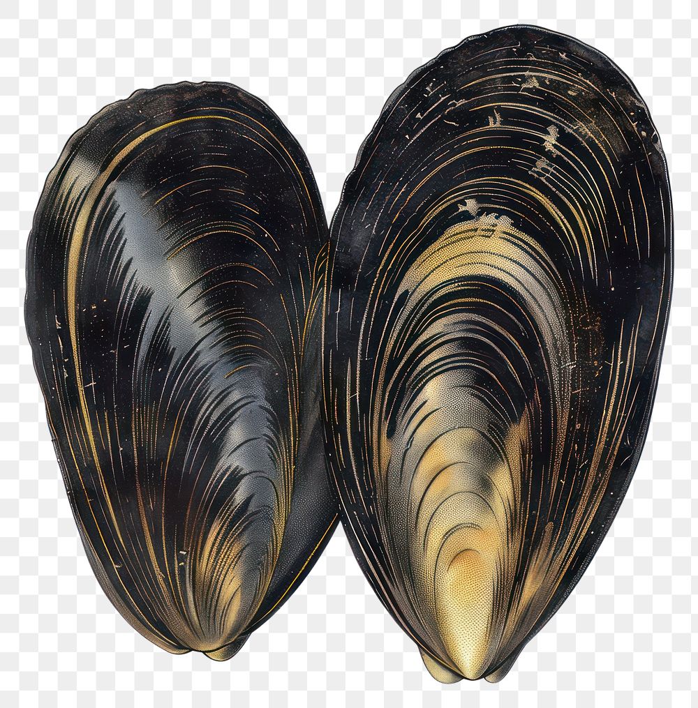 PNG Detailed mussel shell illustration | Free PNG - rawpixel