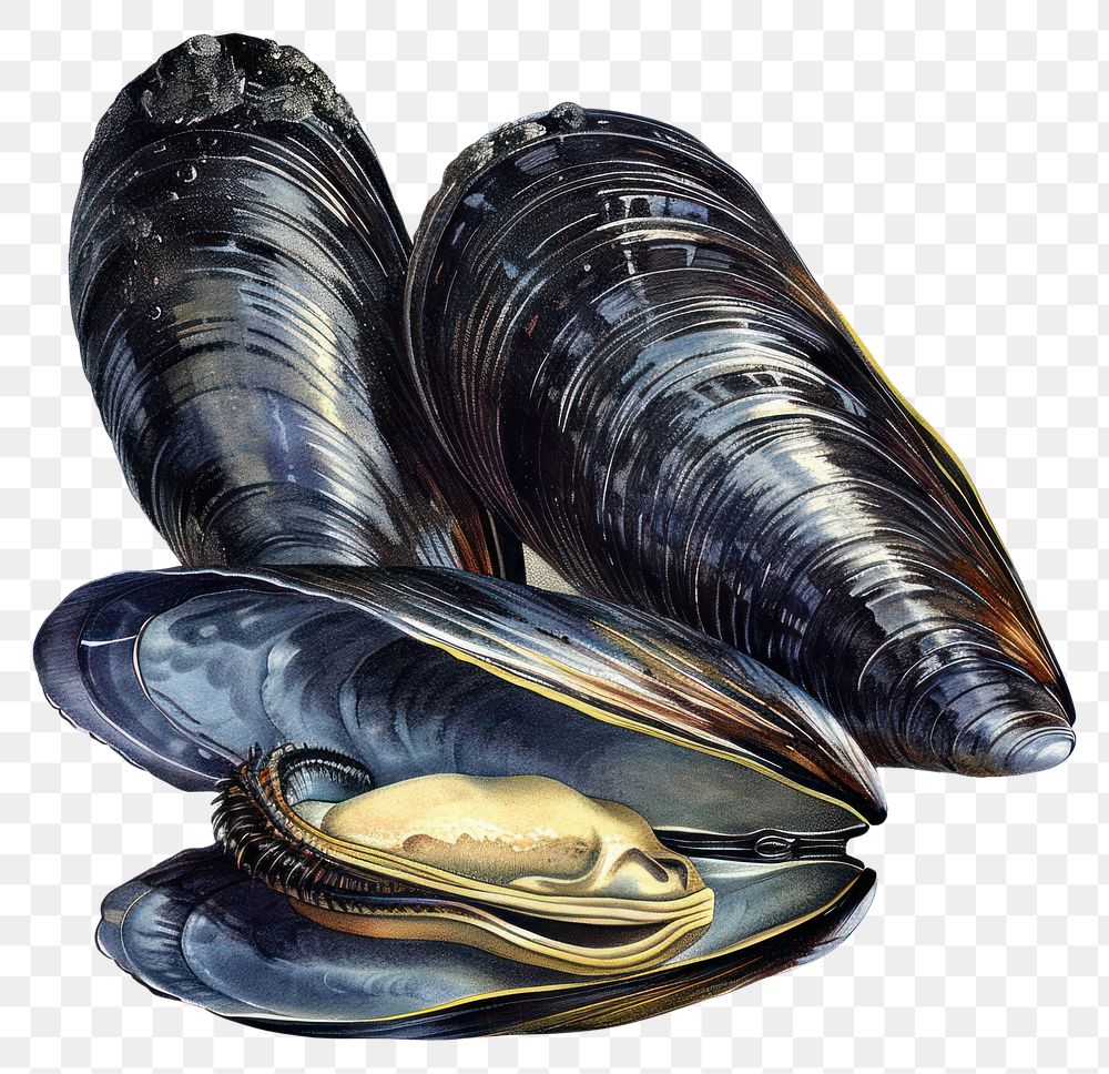 PNG Realistic mussels seafood illustration | Free PNG - rawpixel