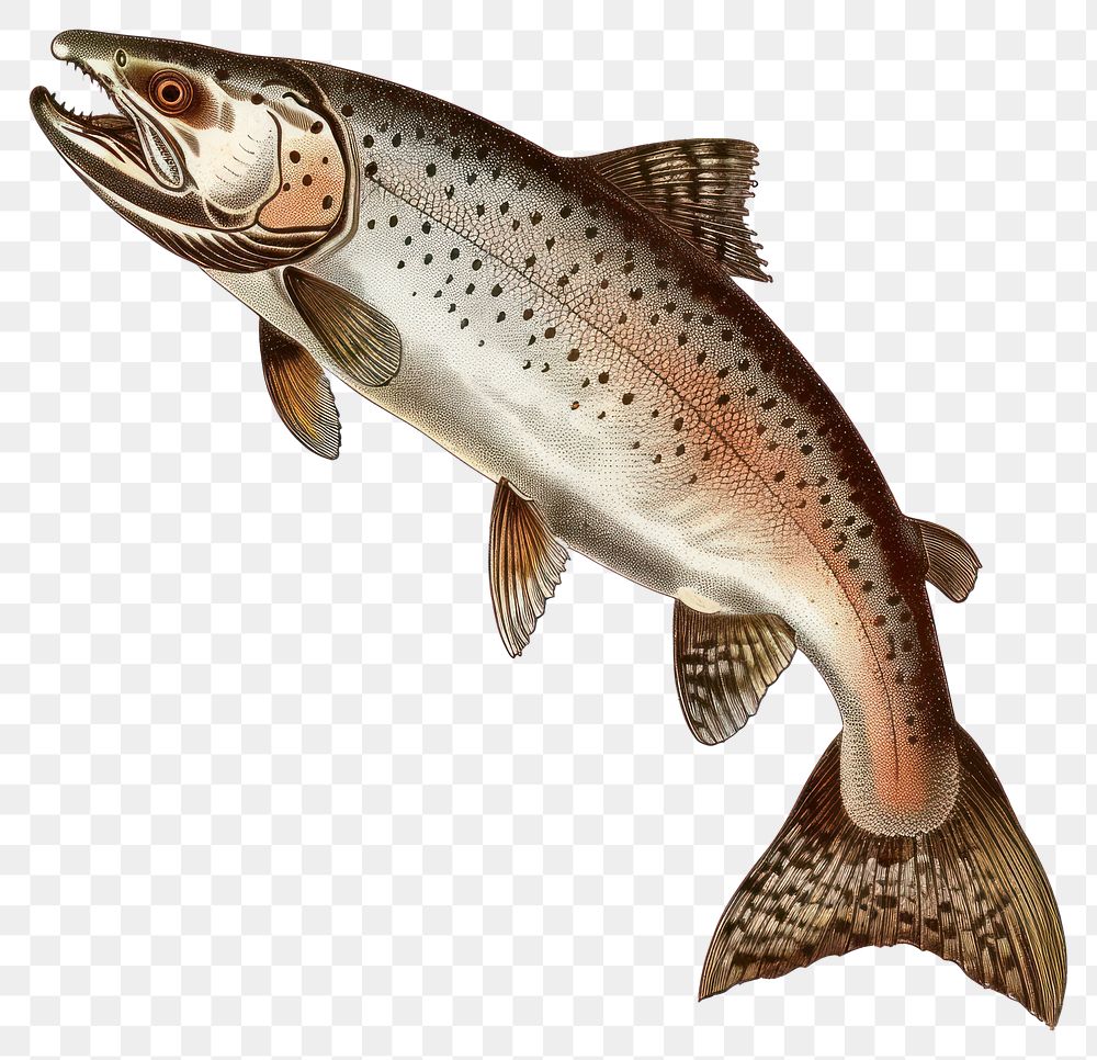 PNG Detailed salmon fish illustration | Free PNG - rawpixel