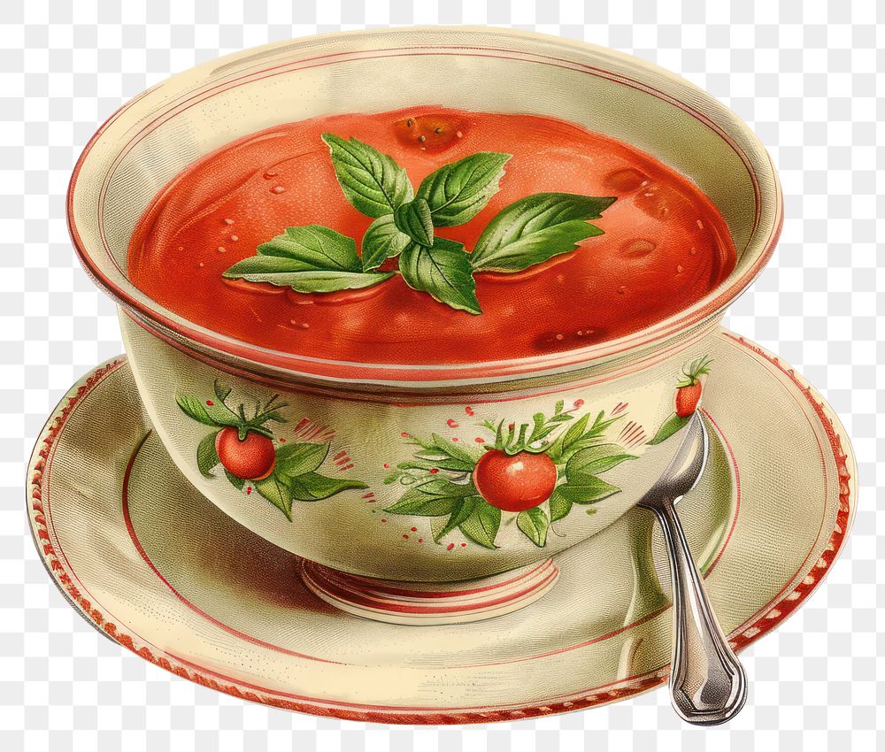 PNG Vintage tomato soup illustration | Free PNG - rawpixel