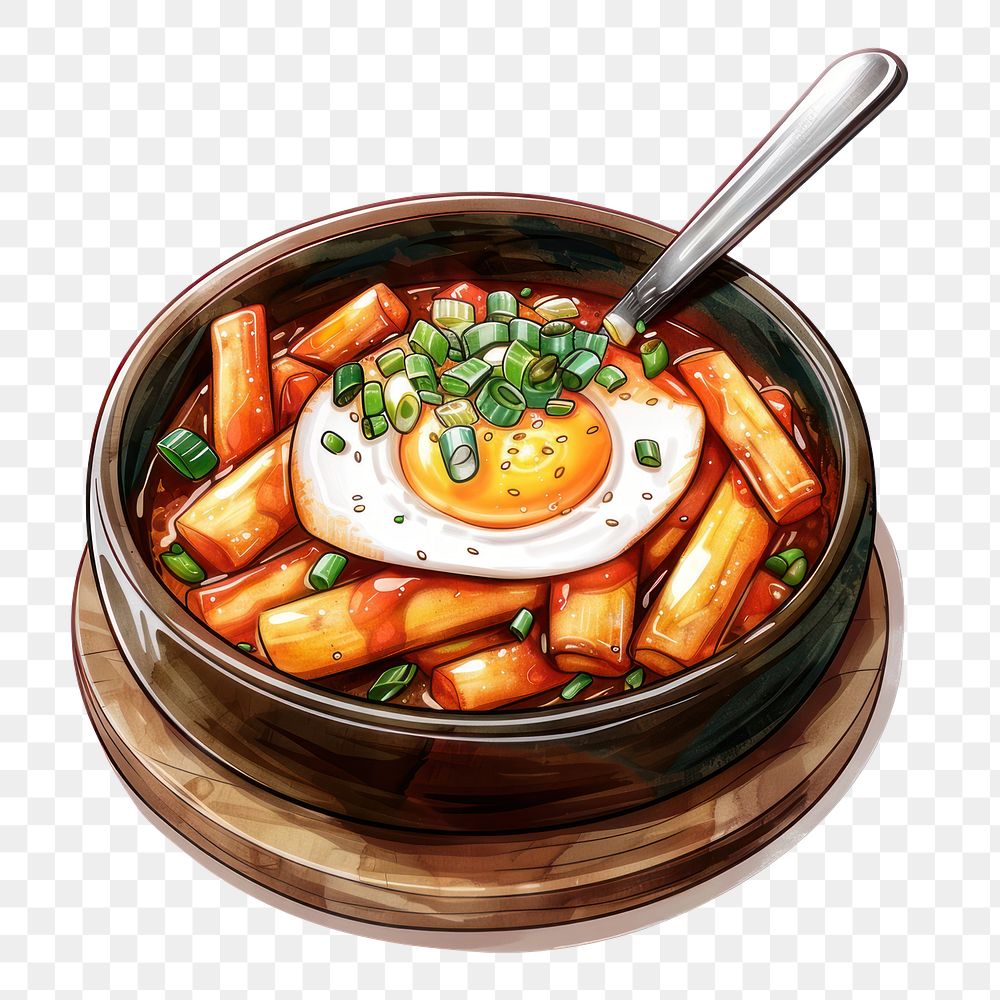 PNG Spicy Korean rice cake | Free PNG - rawpixel