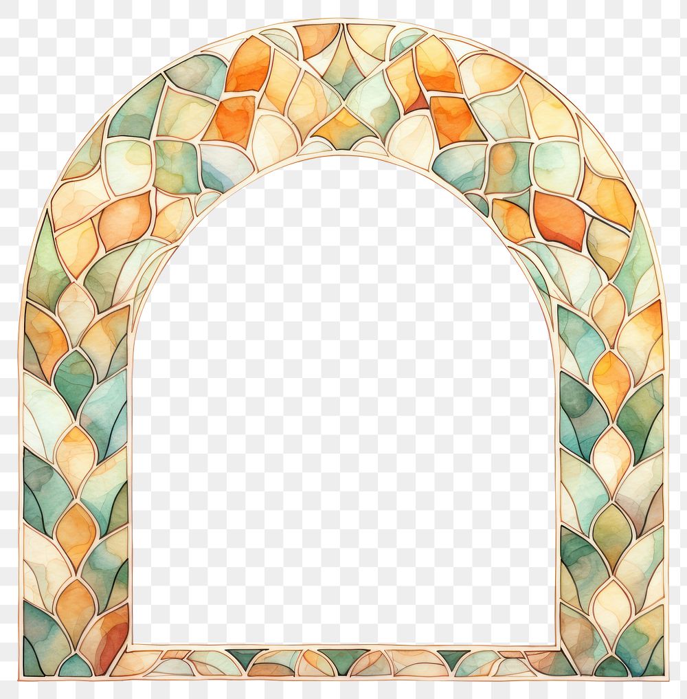 PNG Colorful mosaic arch frame | Free PNG - rawpixel