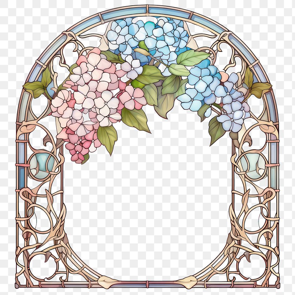 PNG Stained glass floral frame | Free PNG - rawpixel