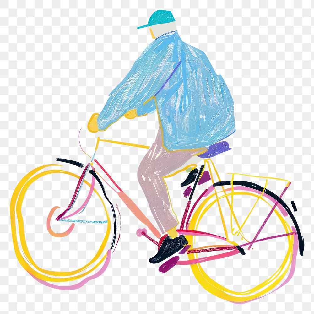 PNG Colorful abstract cyclist illustration | Free PNG - rawpixel