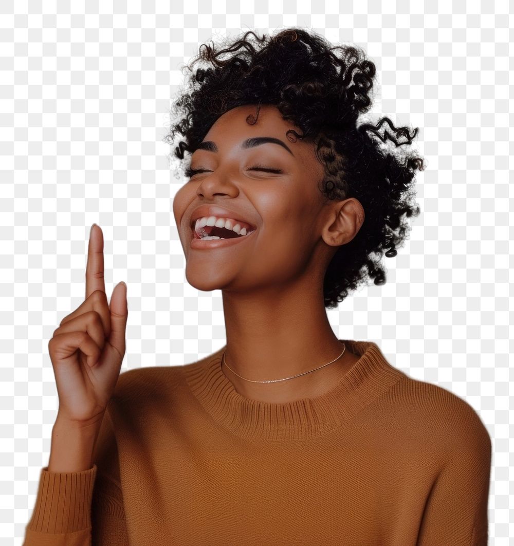 PNG Happy woman pointing up | Free PNG - rawpixel