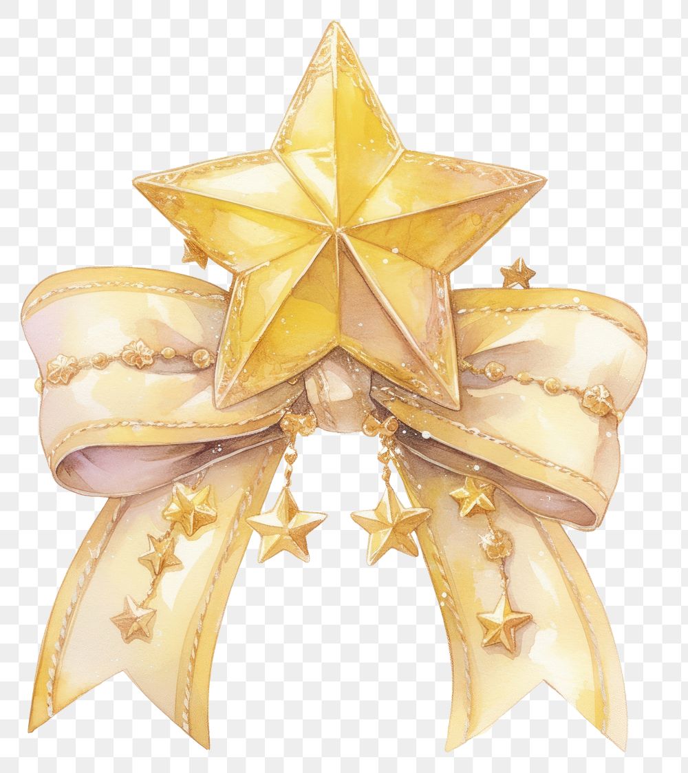 PNG Golden star ribbon decoration | Free PNG - rawpixel