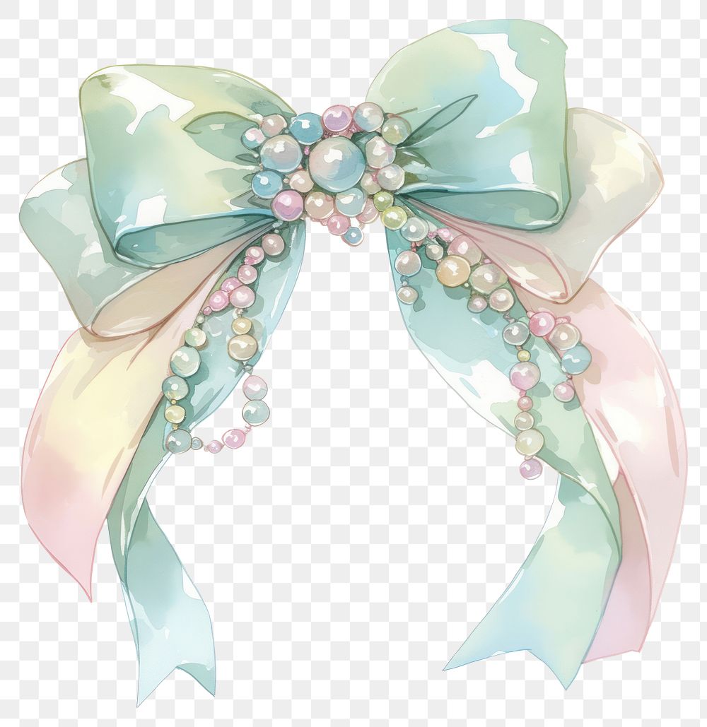 Elegant pastel bow illustration | Free PNG - rawpixel