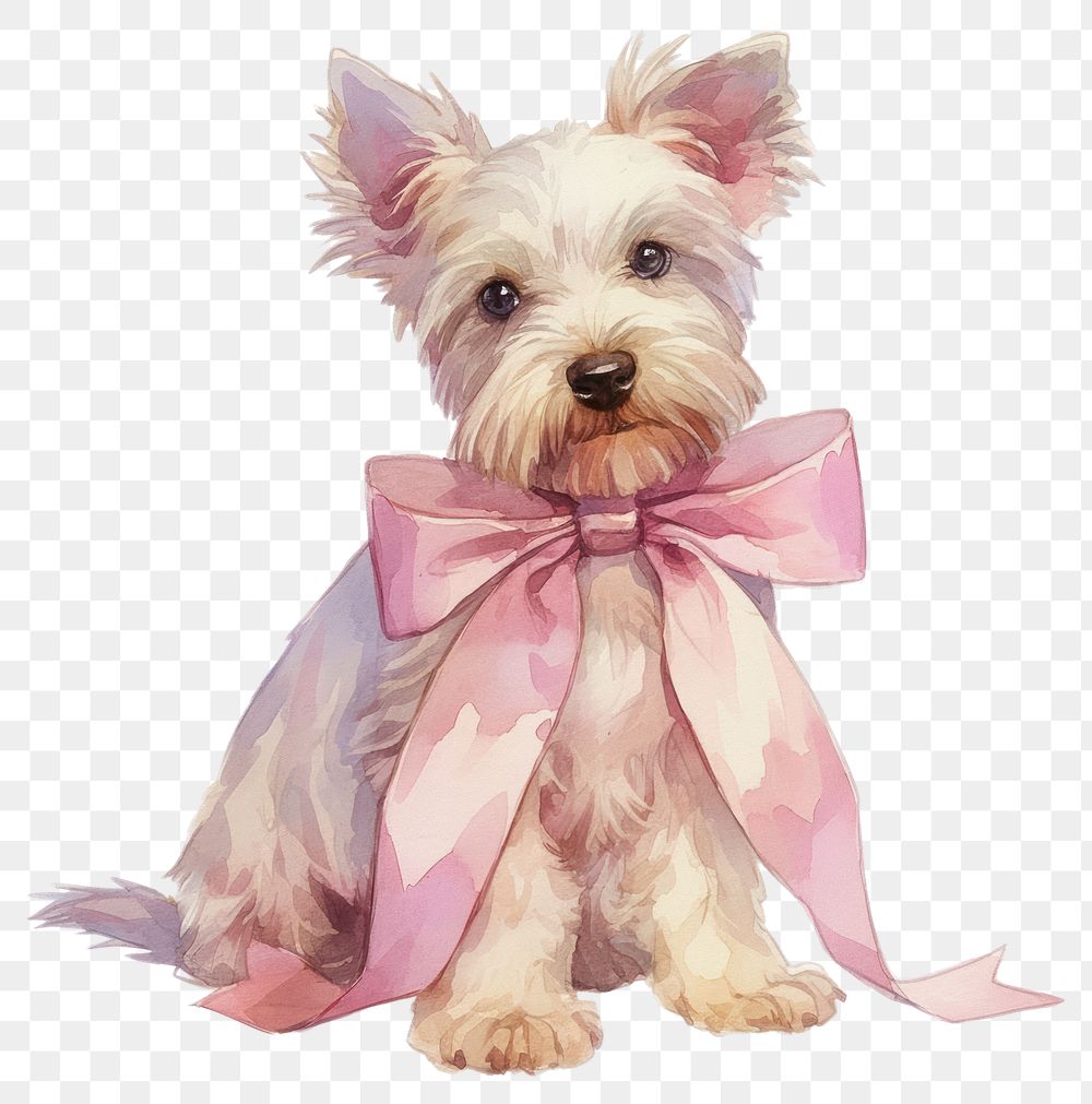 PNG Adorable dog pink bow | Premium PNG - rawpixel