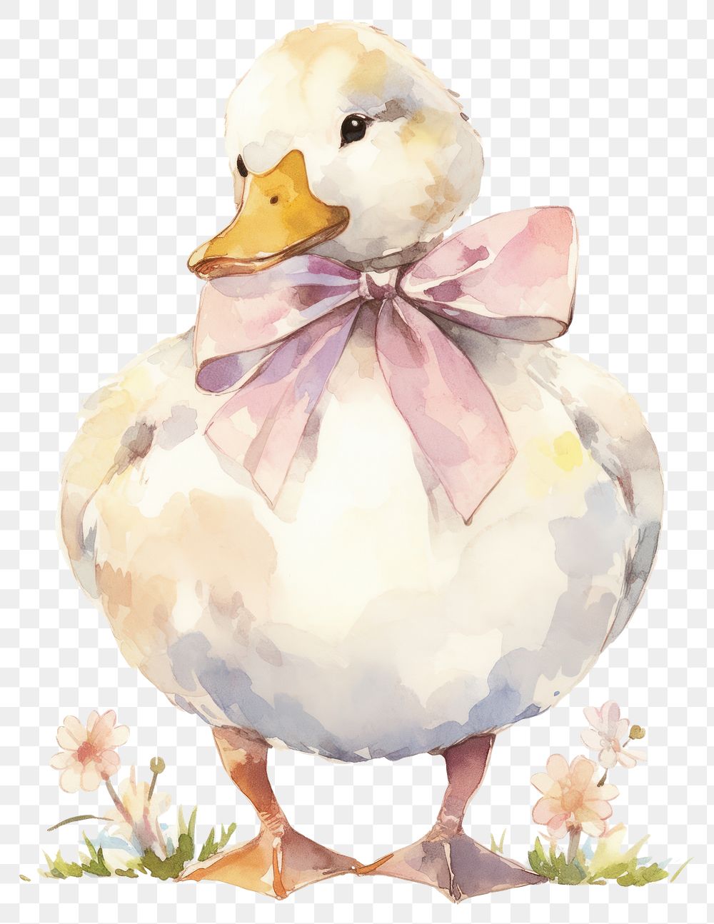PNG Adorable duck pink bow | Free PNG - rawpixel