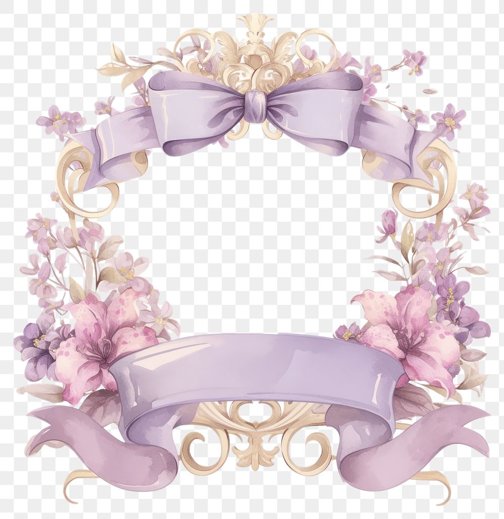 PNG Elegant floral ribbon frame | Free PNG - rawpixel