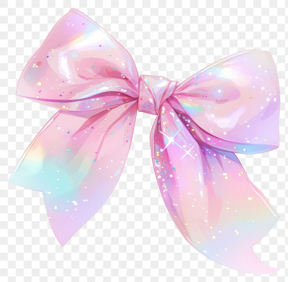 Sparkling holographic pink bow | Premium PNG - rawpixel