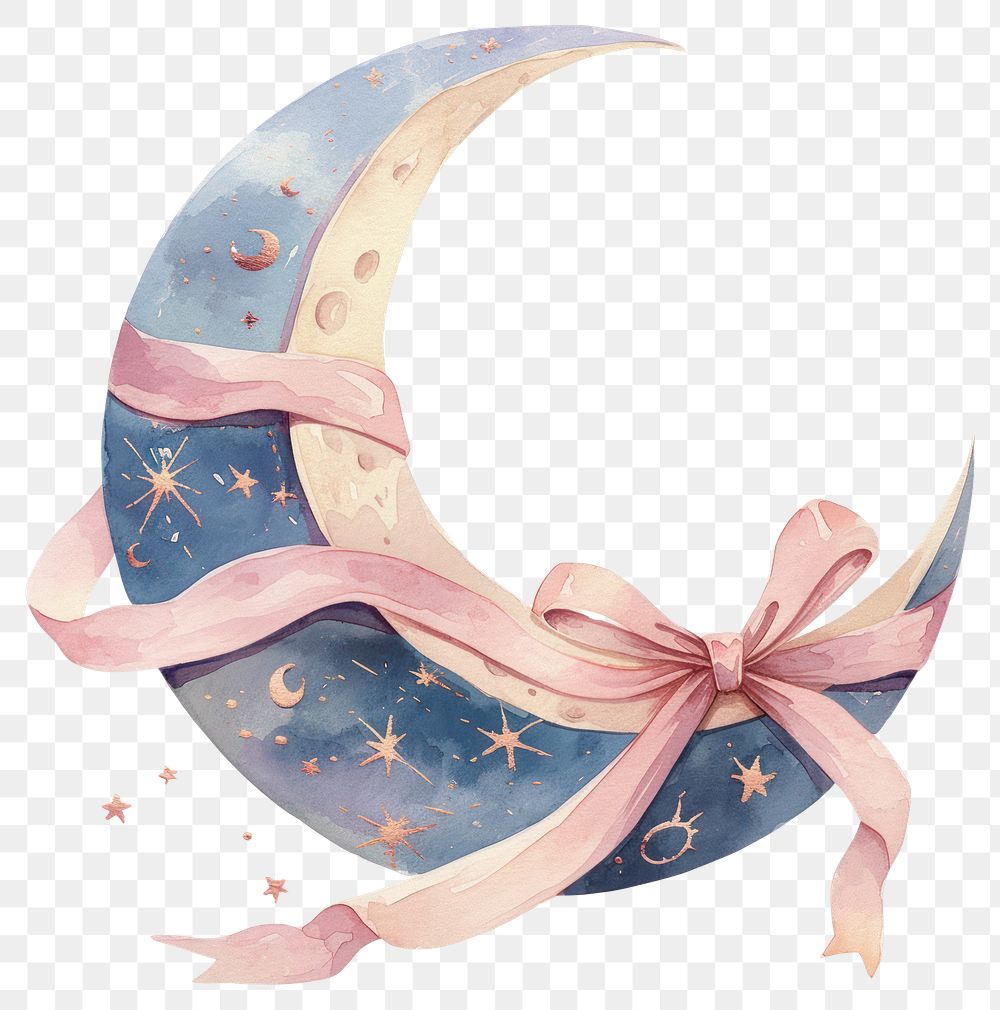 PNG Whimsical crescent moon ribbon | Premium PNG - rawpixel