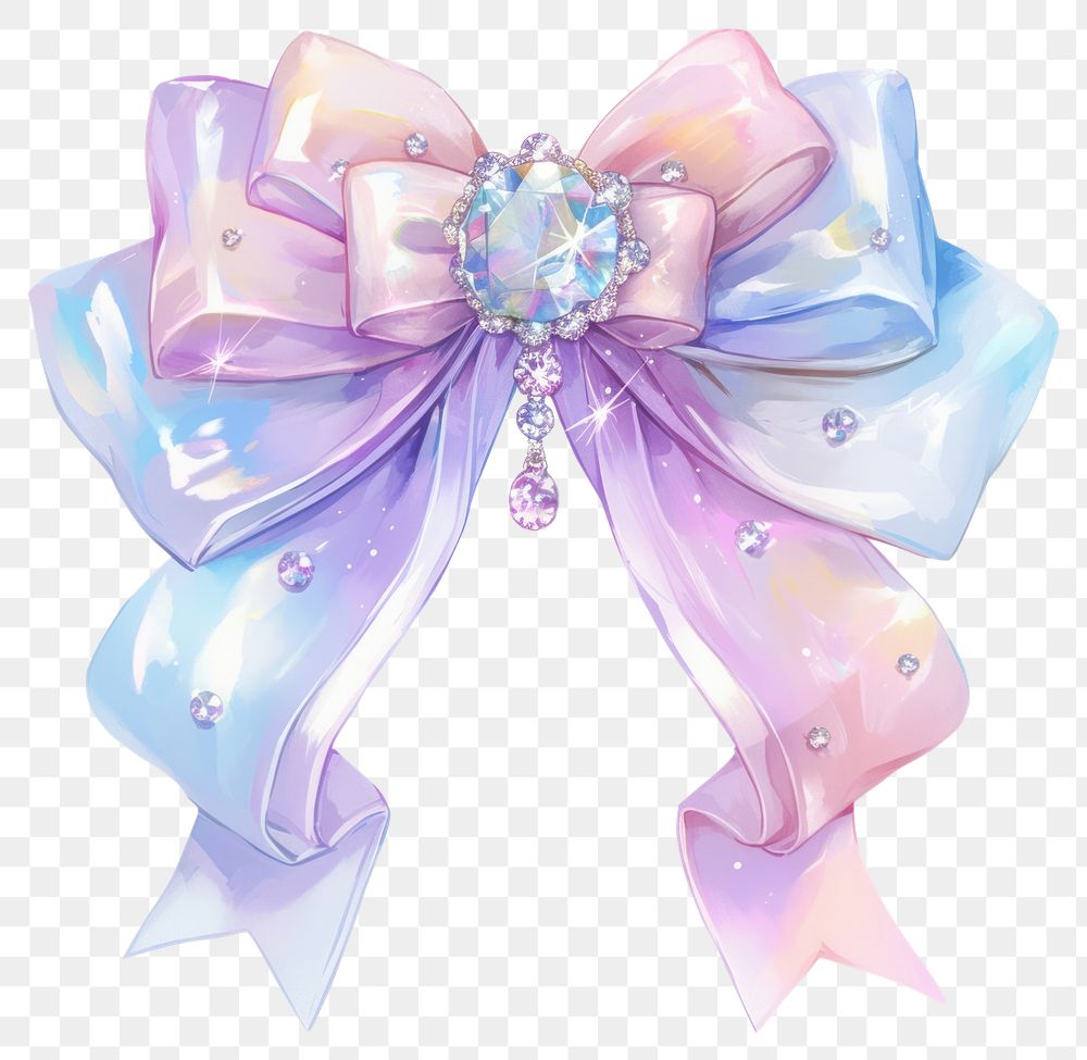 Pastel iridescent ribbon with gems | Premium PNG - rawpixel